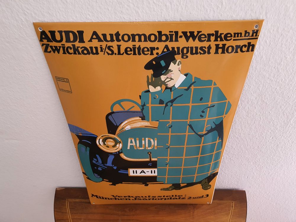 Grosses Emailschild Audi Oldtimer Emaille Schild Reklame (Neu (gemäss ...