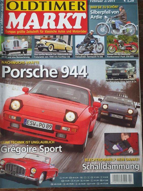 Oldtimer Markt 2/11 Rolls Royce 944 Oldsmobile 88 DKW xa | Kaufen auf ...