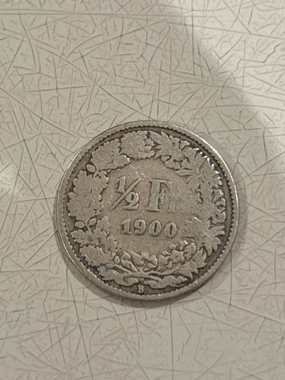 Pièce rare ½ Franc Helvetia 1900 argent Suisse (Gebraucht) in Estavayer le lac für CHF 2 – mit ...
