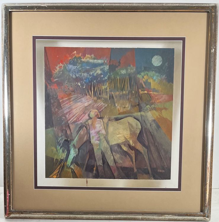 Abstrakte Gemälde von eine Pferd mit Reiterin, Unl. Sig. (Gebraucht) in Root für CHF 19 – mit ...