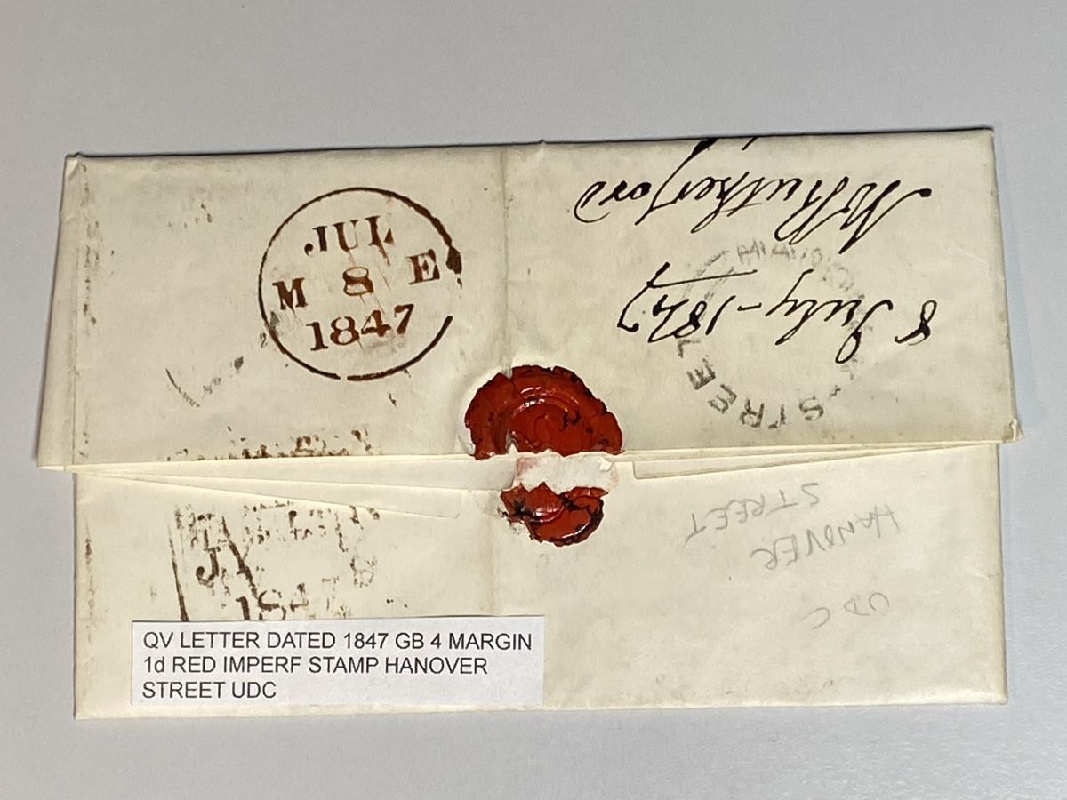 Grossbritannien 1847, 4 Margin 1d Red, gest. Hanover Street (Gebraucht ...