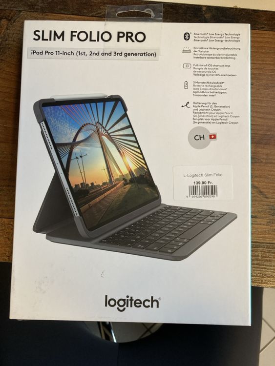 Logitech Slim Folio Pro iPad pro Neuf (Neu und originalverpackt) in Ponthaux für CHF 55 – mit ...