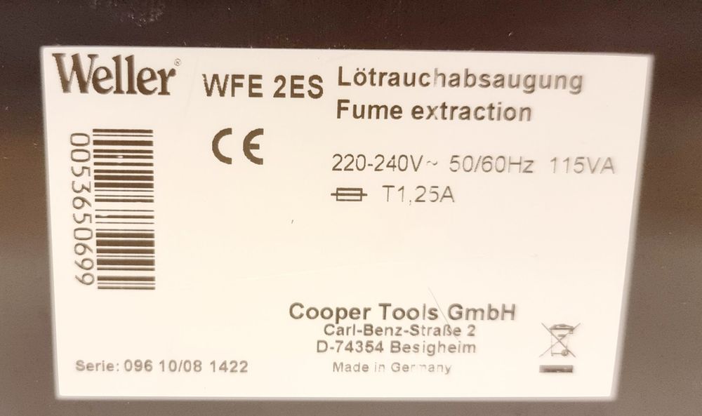 Weller Lötrauchabsaugung WFE 2ES, 2 Set (Gebraucht) in Wattwil für CHF ...