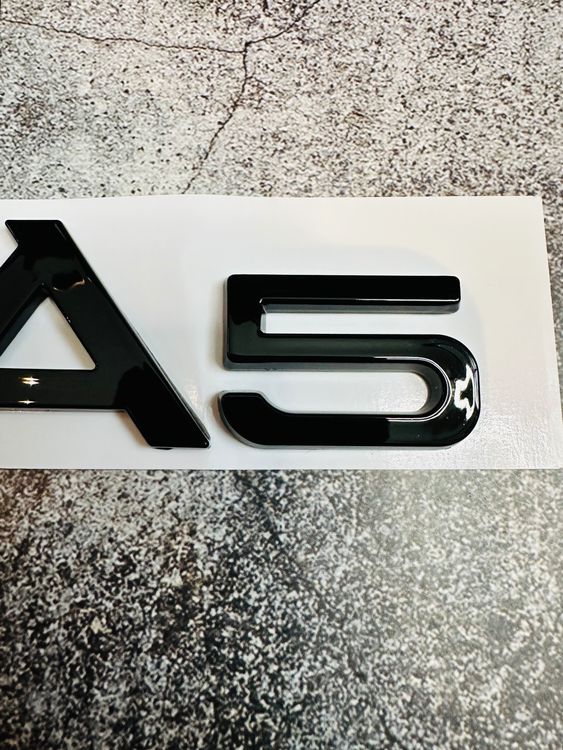 Audi A5 Emblem, Schriftzug, Logo NEU in Schwarz glänzend (Neu und ...