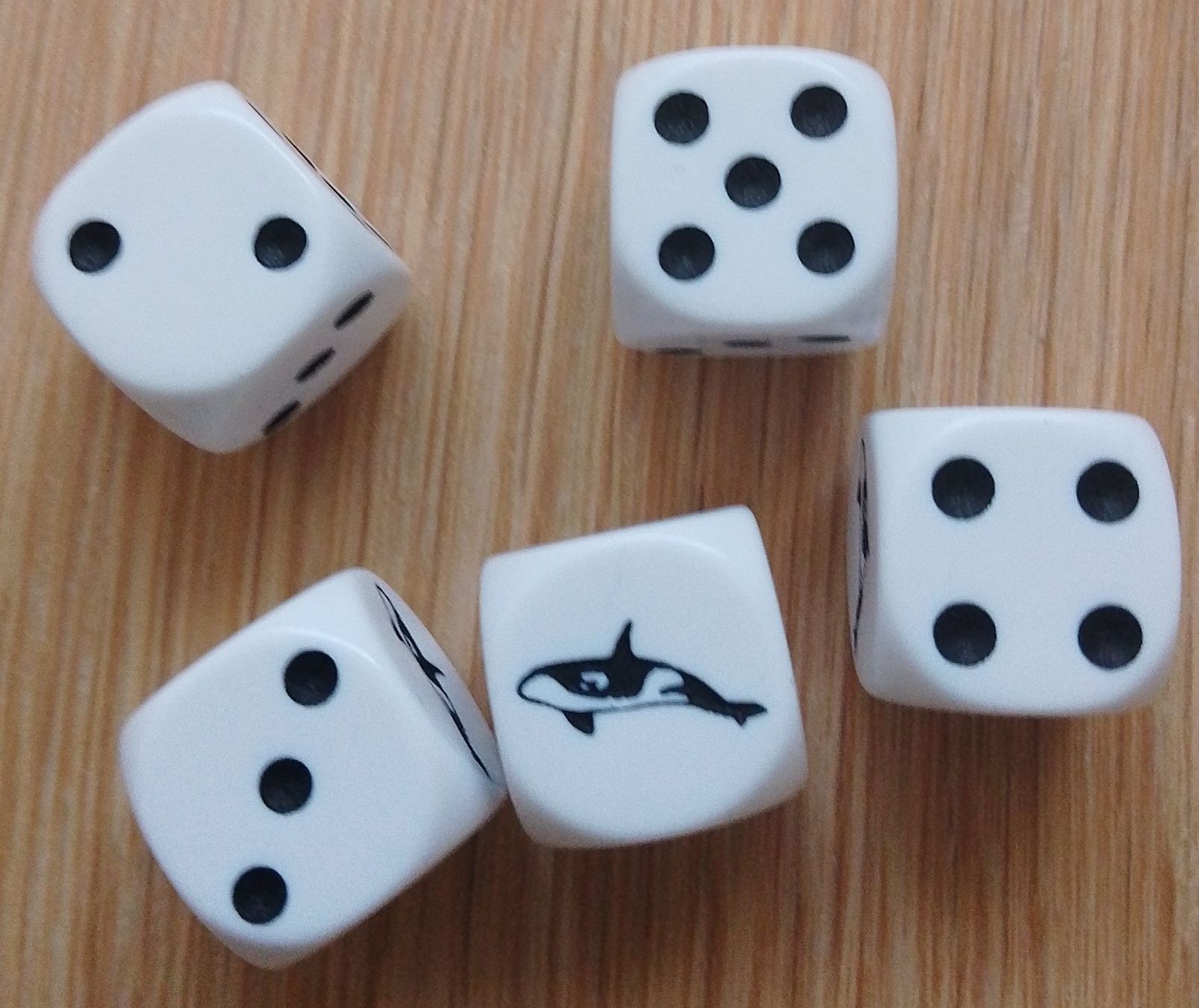 5 Würfel mit Orca Motiv als Nr. 1 / Ersatz Würfel Spiel (Gebraucht) in ...