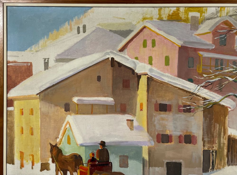 Paul Wyss (1897-1984) grosses Gemälde St. Moritz (Gebraucht) in Root für CHF 300 – mit Lieferung ...