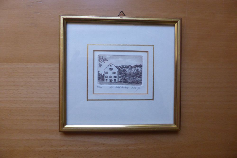 Kleiner Stich von Wil/SG Schützenhaus - Rahmen handvergoldet | Kaufen auf Ricardo