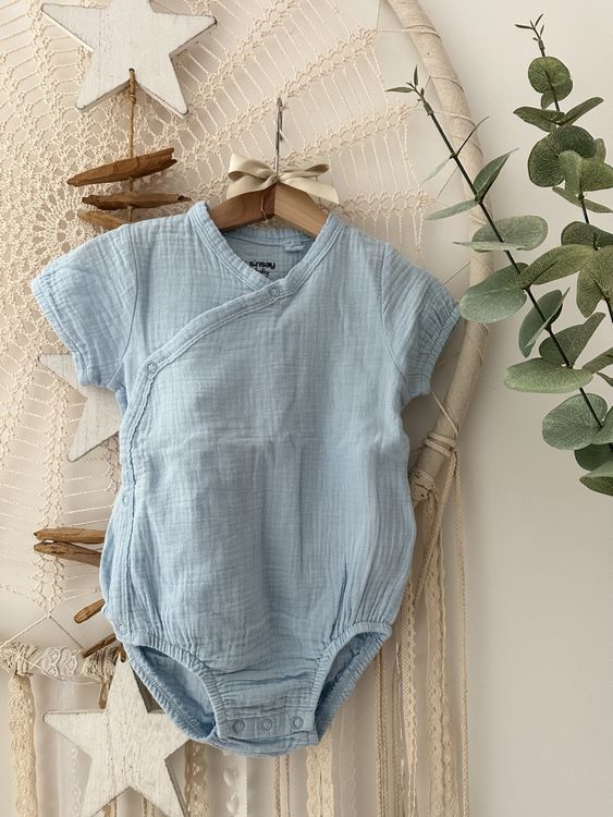 MUSSELIN Baby Body in Hellblau, Gr. 80 *NEU (Neu (gemäss Beschreibung ...