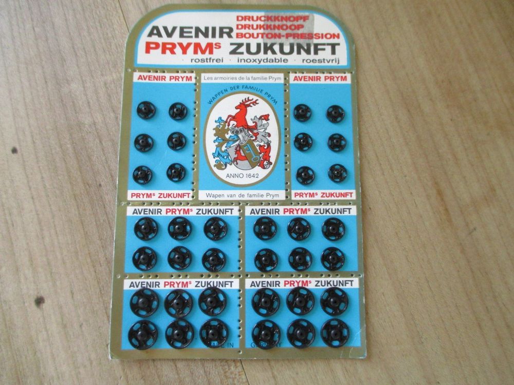 Alte PRYM Druckknopf Karte 3 Grössen | Kaufen auf Ricardo
