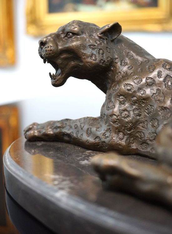 BRONZE SKULPTUR FIGUR LEOPARD SIGNIERT SIGNIERT F. BARYE (Gebraucht) in Vettweiß für CHF 146 ...