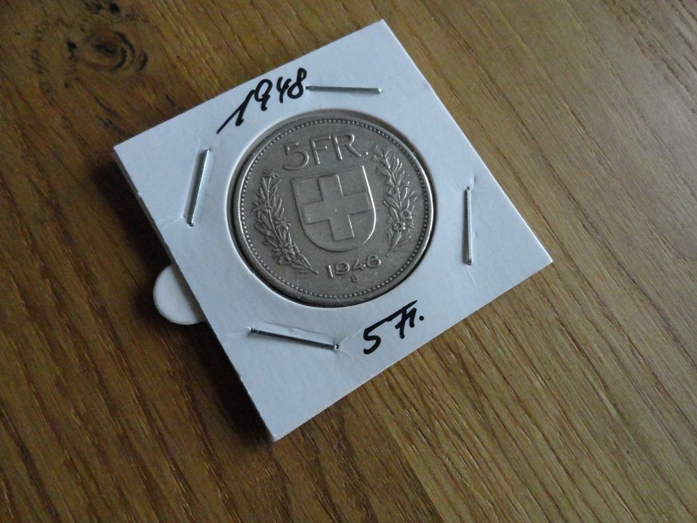 5 Franken 1948 - Silber - Top Zustand! Sammlerstück (Gebraucht) in ...