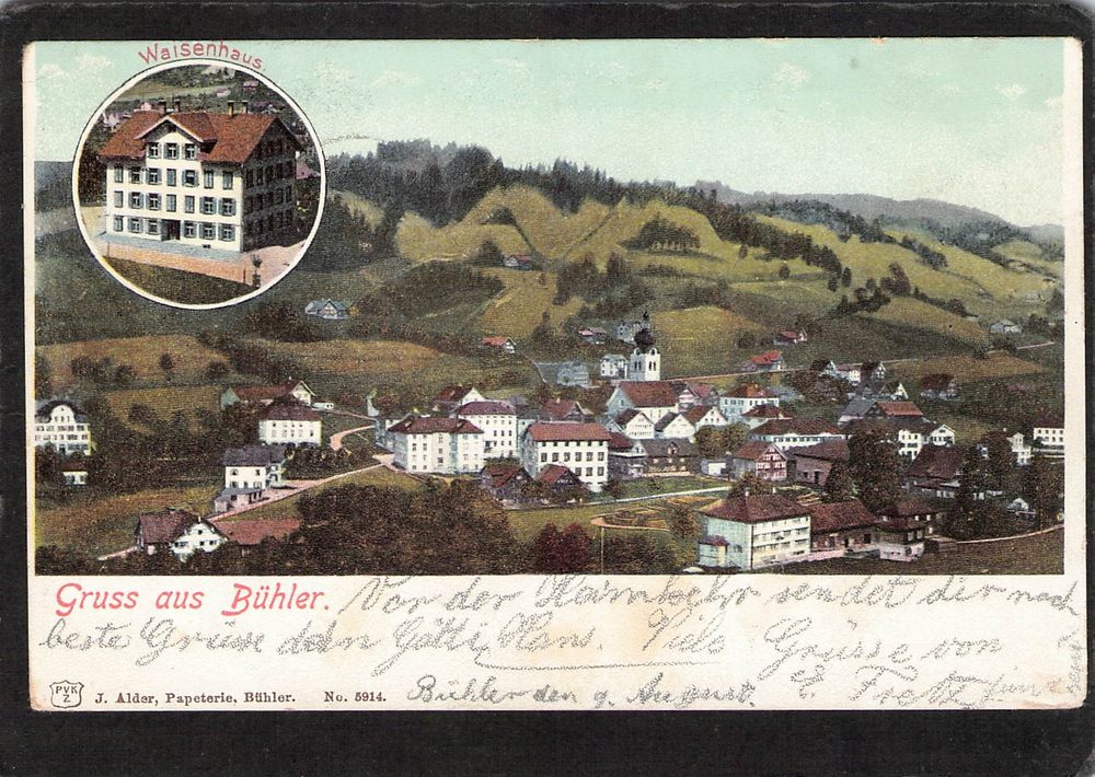 Gruss aus Bühler AR , Waisenhaus , gel. 1901 (Gebraucht) in Reichenburg für CHF 19 – mit ...