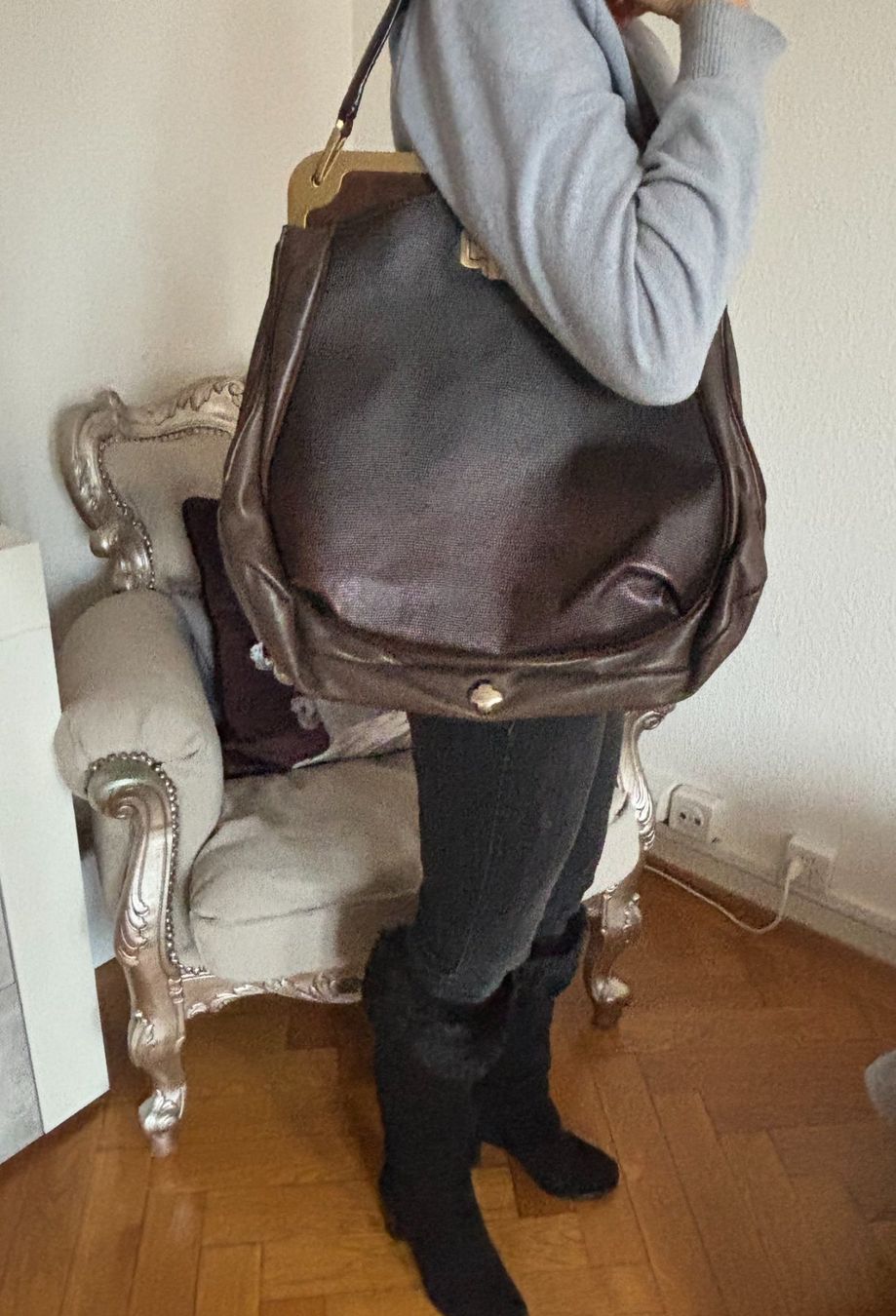 sac Navyboot brun en cuir et daim intérieur satin (D'occasion) à Genève ...