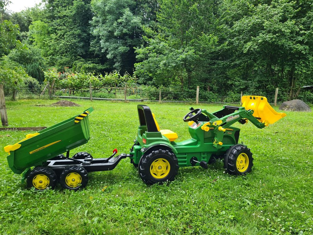 John Deere, Rolly Trac Lader 7930 mit Anhänger, Trettraktor (Gebraucht ...