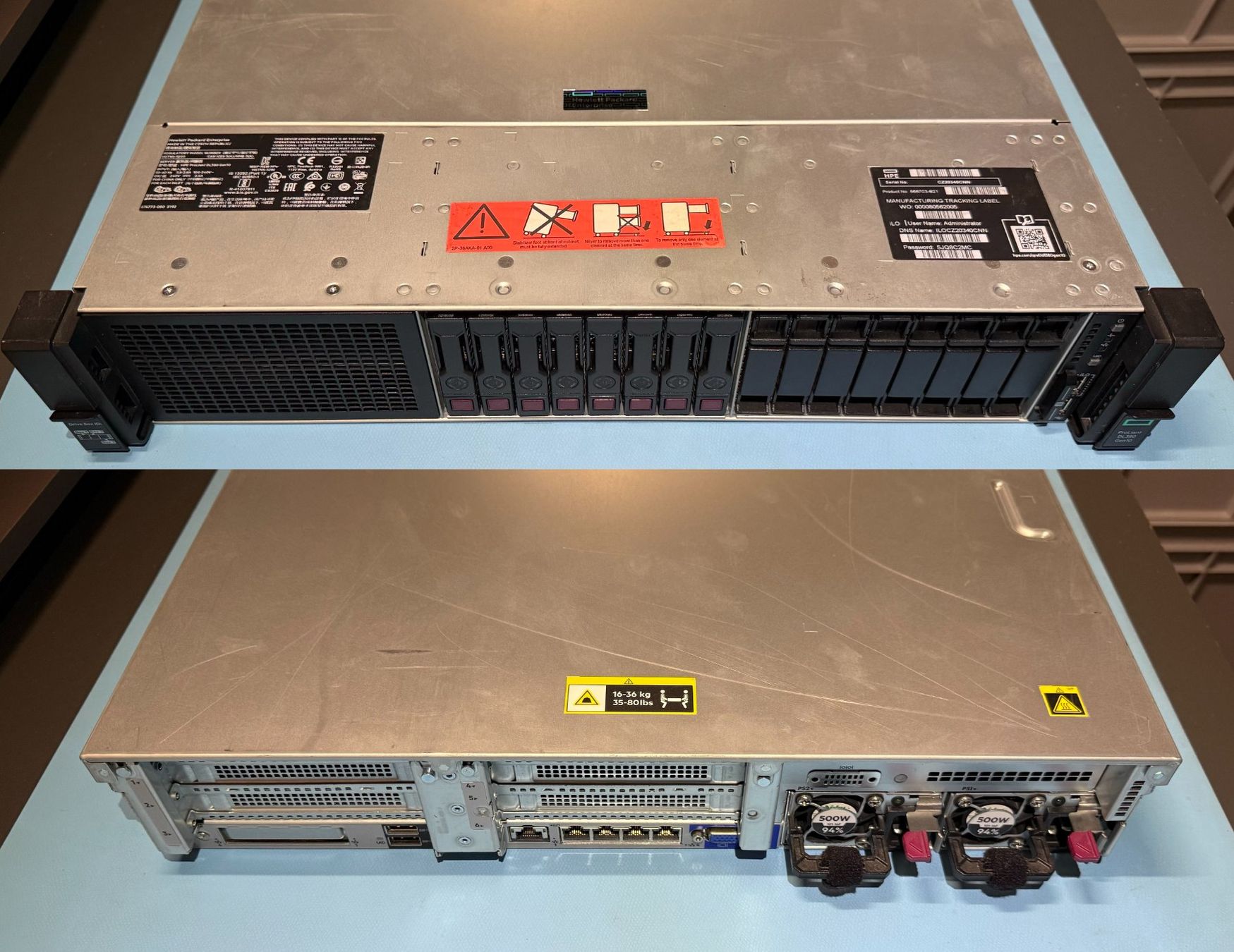 DL380 Gen10 G10 8+8 SFF, 2x 6138, 256GB, 6.4TB SSD, Rails (Gebraucht ...