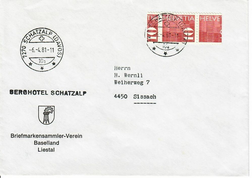Brief, Berghotel Schatzalp / Marken im Bild getrennt (Gebraucht) in ...