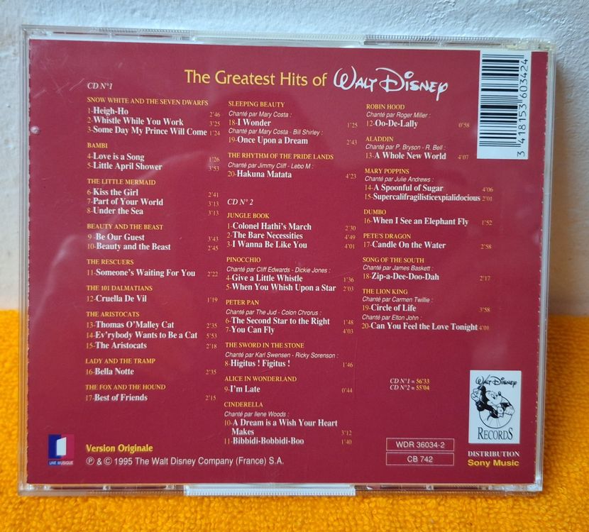 WALT DISNEY THE GREATEST HITS OF/ 40 TITLES 1995 | Kaufen auf Ricardo