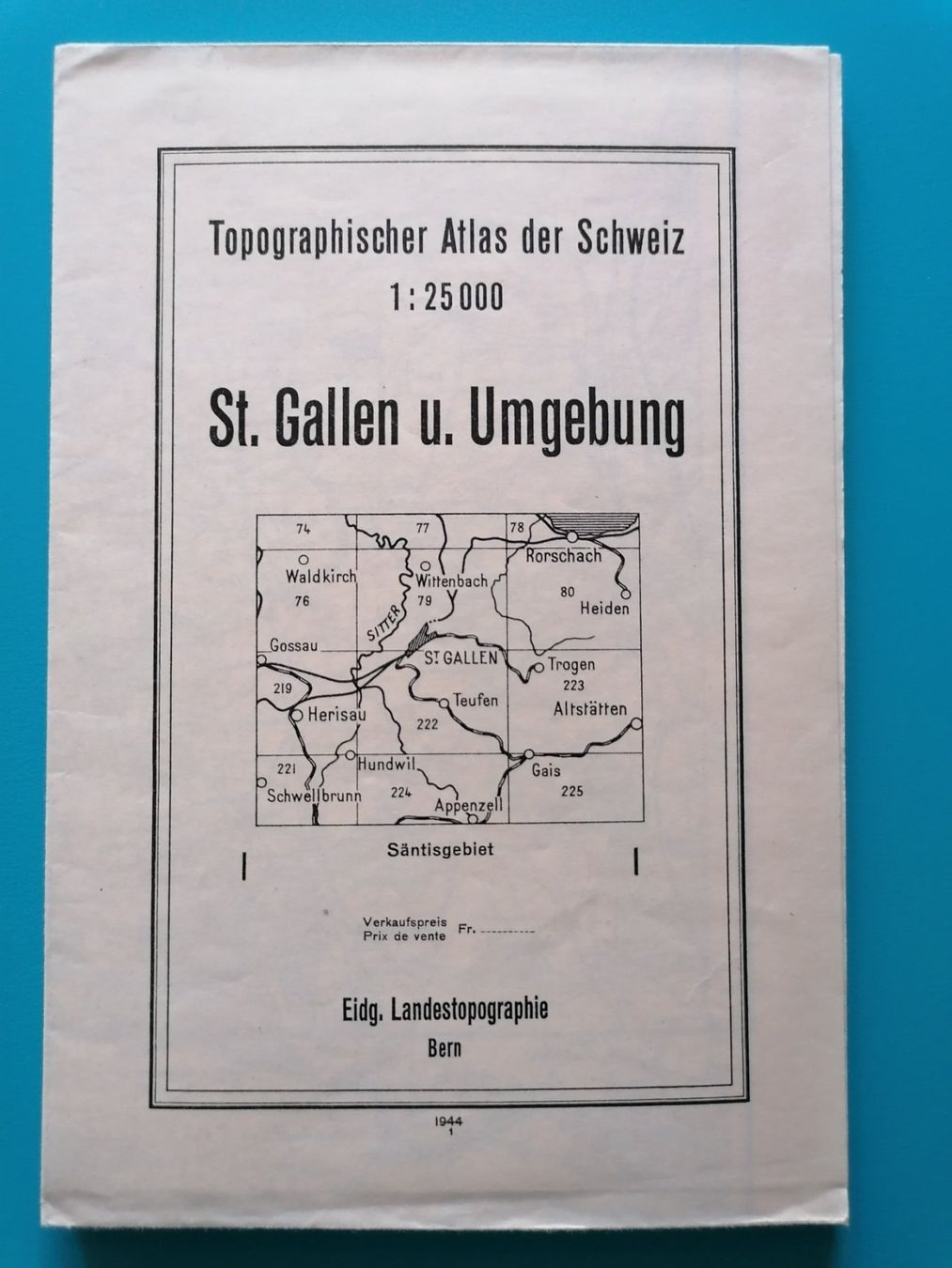 St.Gallen & Umgebung Jg.1944 🌞1:25'000 Landeskarte Schweiz (Gebraucht) in Emmenbrücke für CHF 9. ...