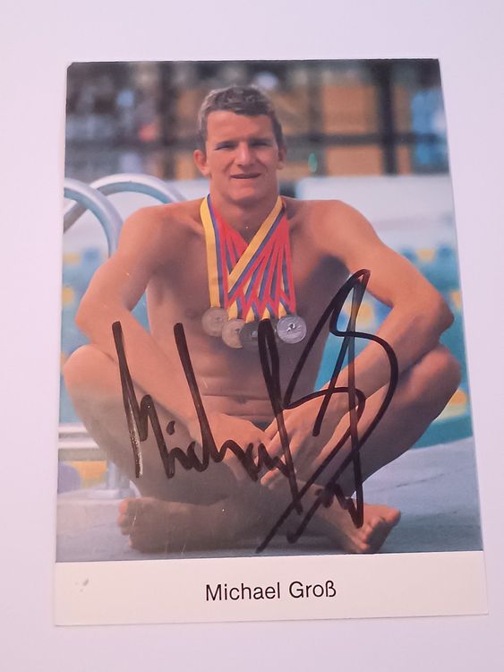 Michael Gross- Olympiasieger - handsignierte Autogrammkarte (Gebraucht ...