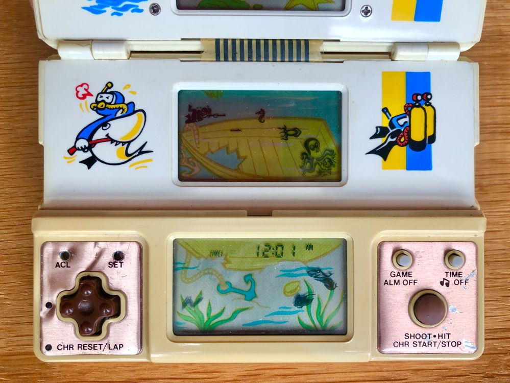 1982 Deep Diver Tri Screen Time & Fun Handheld Game Vintage (Gebraucht ...