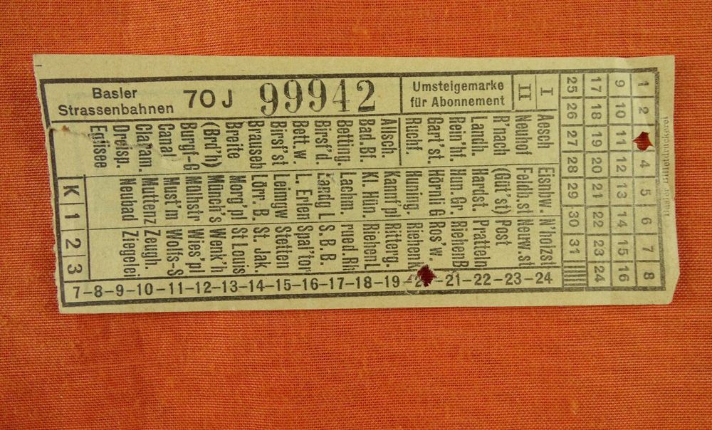 BASLER STRASSENBAHN BILLETT | Kaufen auf Ricardo