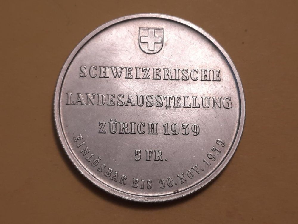 Schweiz Gedenkmünze 5 Franken 1939 Silber (Gebraucht) in Buchs SG für CHF 25 – mit Lieferung auf ...