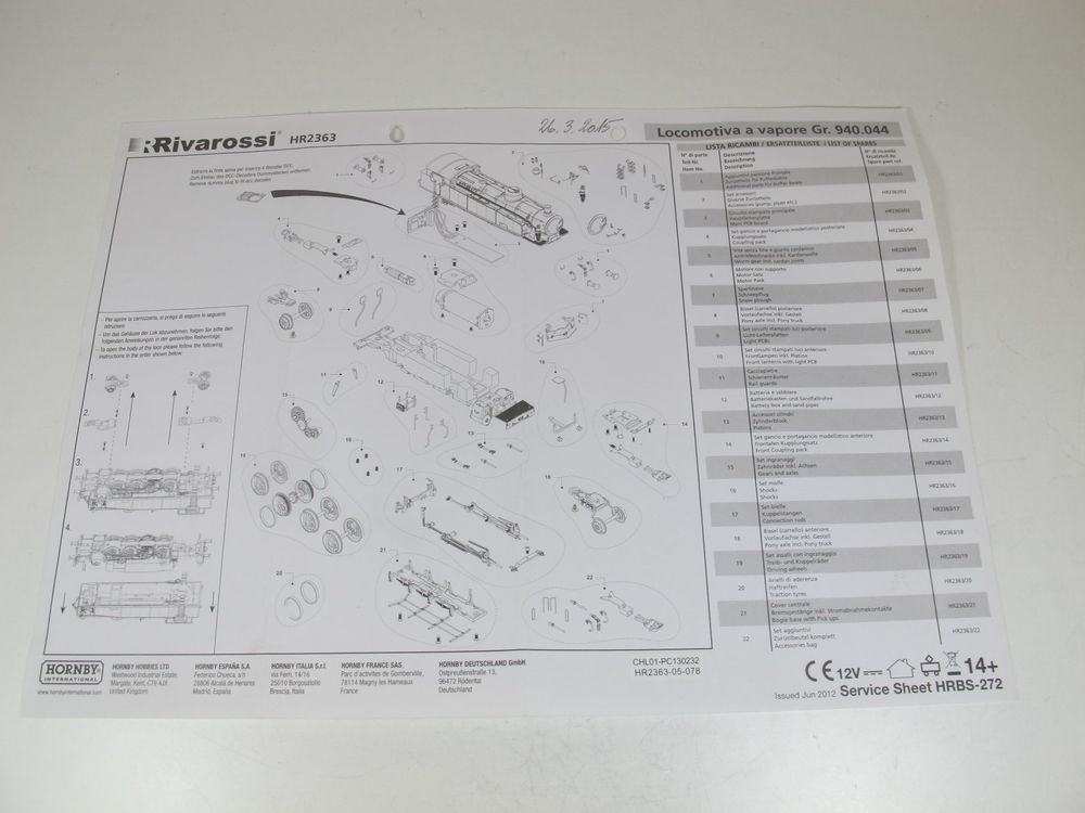Rivarossi: HR 2363 Tenderlokomotive GR 940 der FS | Kaufen auf Ricardo