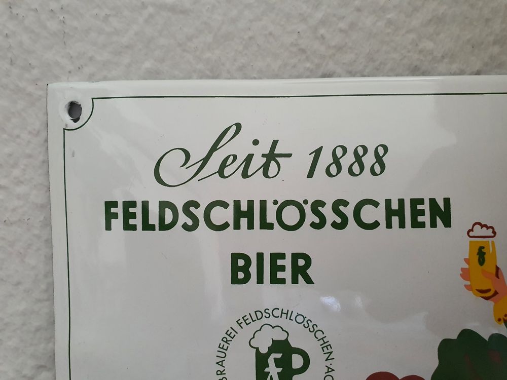 Emailschild Feldschlösschen Bier Emaille Schild Reklame Deko (Neu ...
