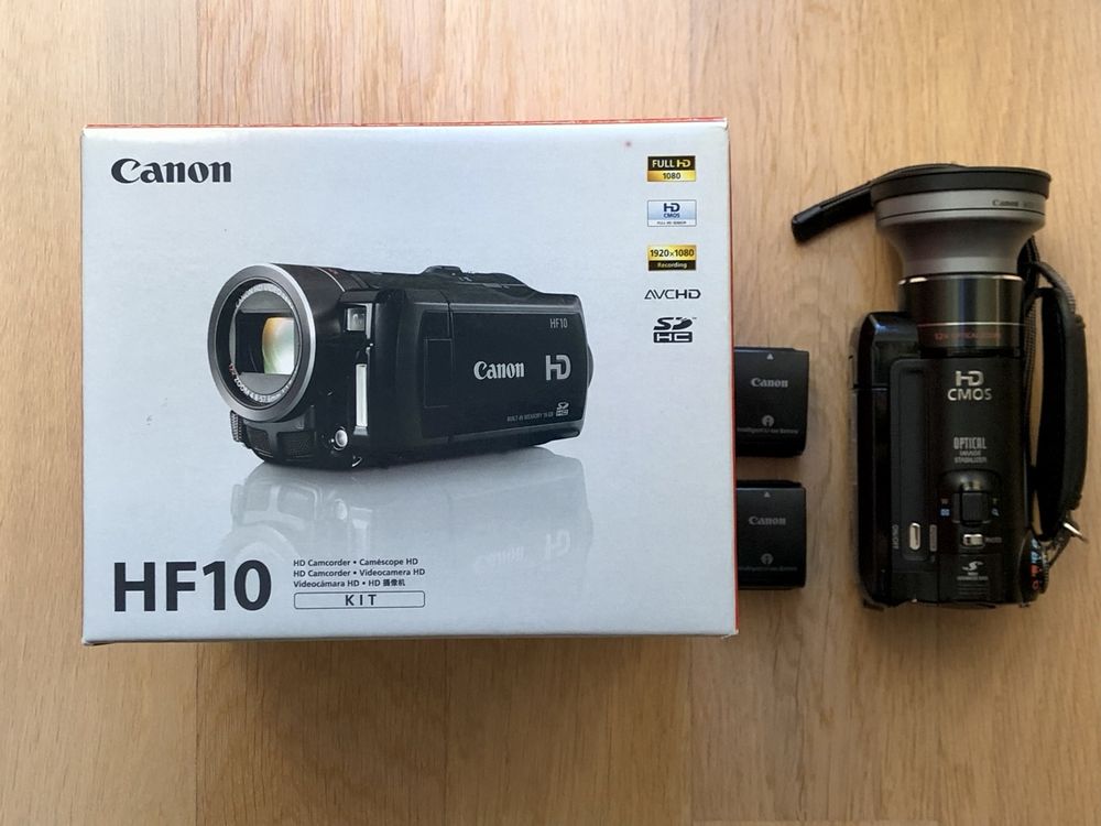 Canon HF10 HD Camcorder mit Wide-Converter WD-H37C 0.7x (Gebraucht) in ...