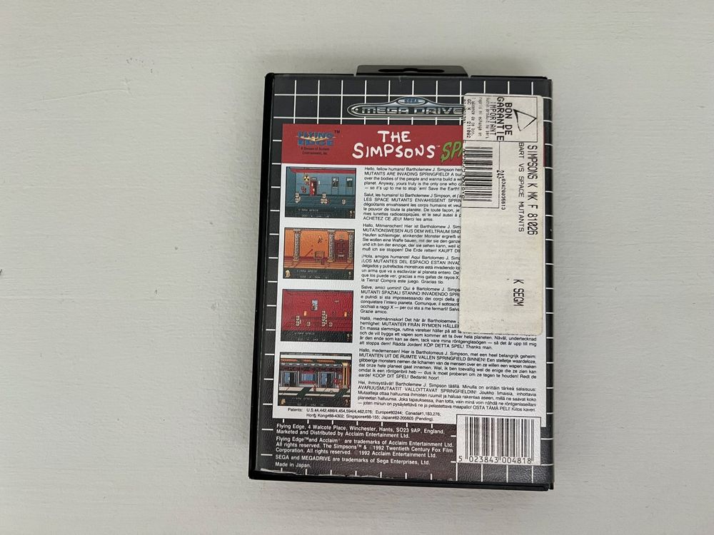 Jeu SEGA MEGA DRIVE / The Simpsons Bart VS The Space Mutants (Gebraucht ...