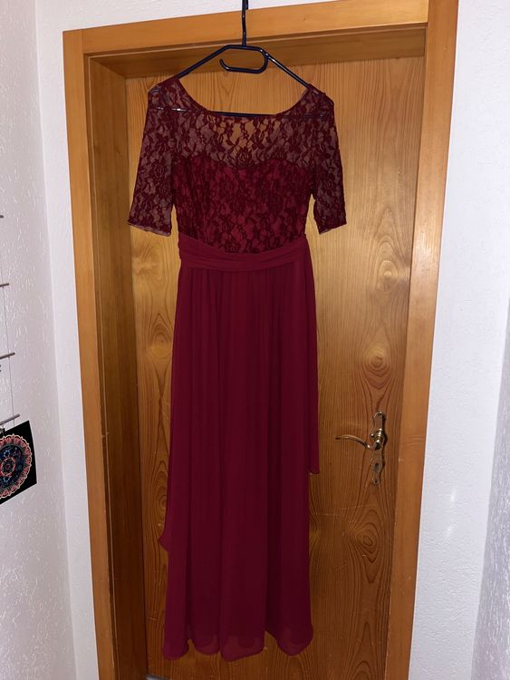 Bordeuxrotes Kleid mit spitze S | Kaufen auf Ricardo