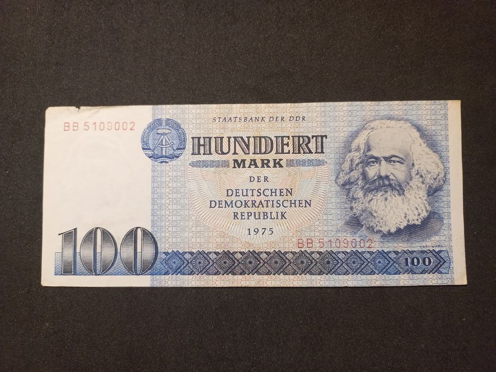 DDR 100 Mark Geldschein von 1975 - Karl Marx (Gebraucht) in Geroldswil ...