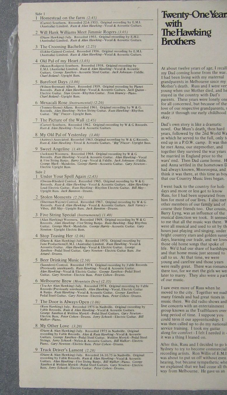 Twenty-One Years with The Hawking Brothers - LP ab CHF 4.00 (Gebraucht ...