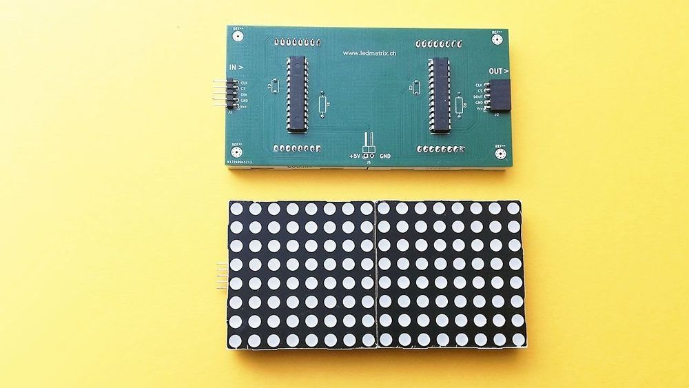LED Dot Matrix Display 16x8 ROT, 120x60 mm (Neu (gemäss Beschreibung ...
