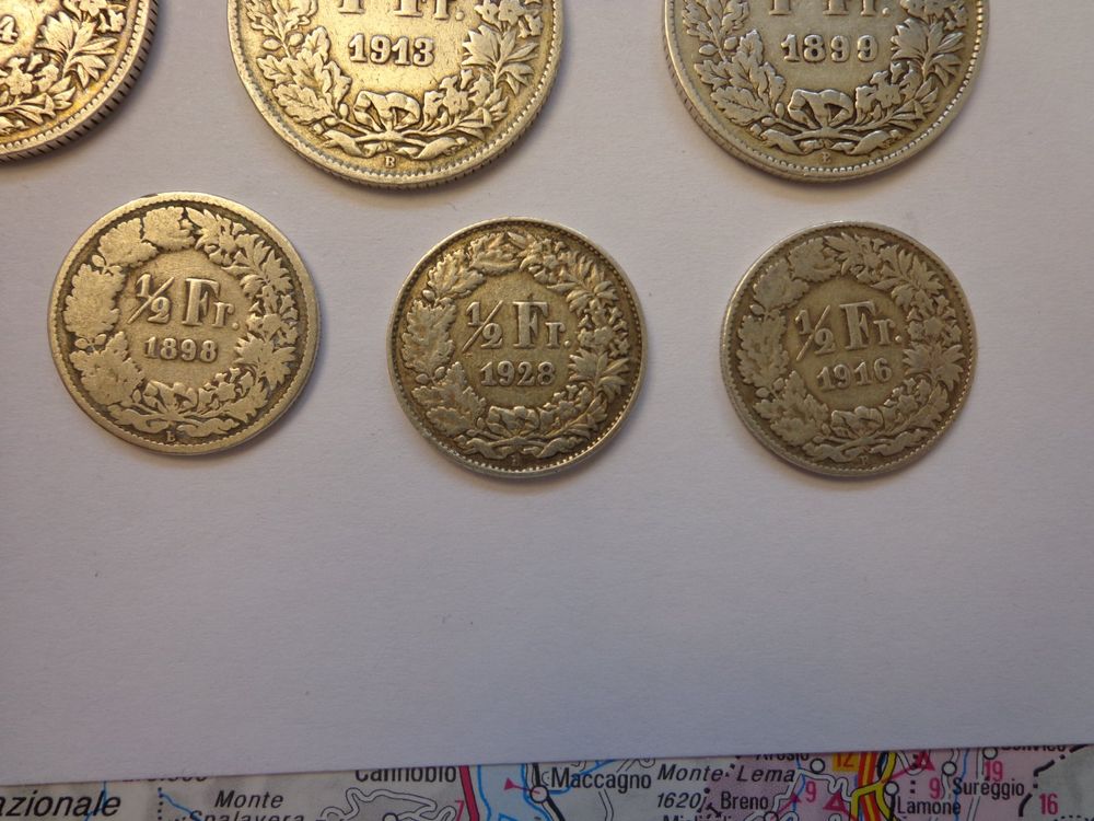 Münzen, Geld, Rappen, Franken, Sammlung, Antik (Gebraucht) in Andeer für CHF 85 – mit Lieferung ...