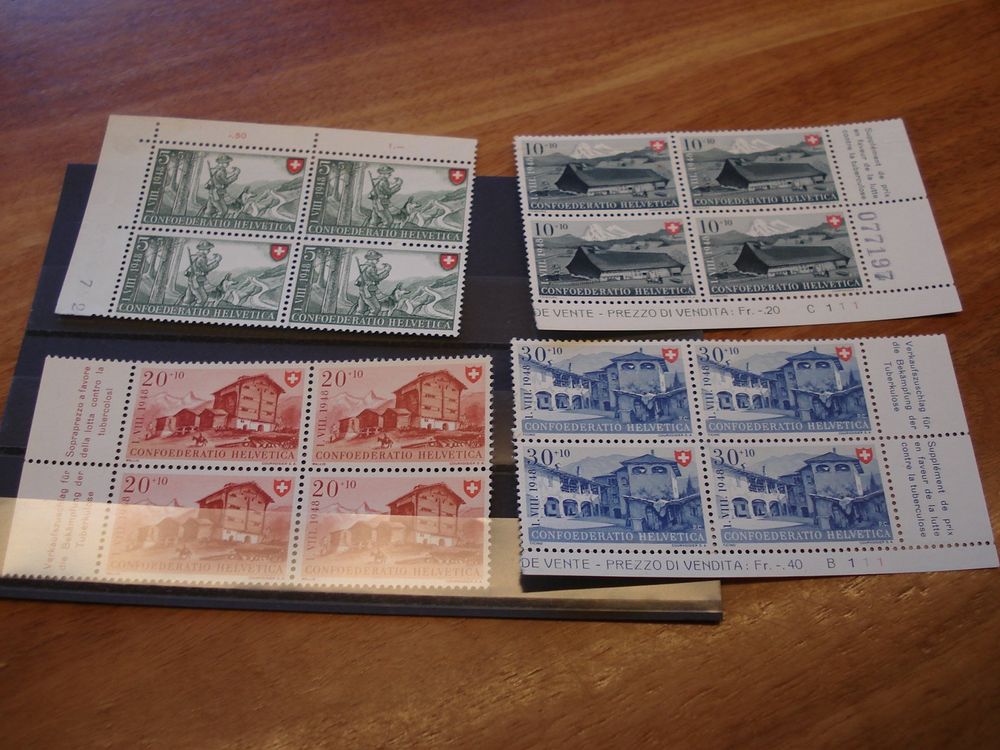 Satz Pro Patria 1948 4erblocks, * | Kaufen auf Ricardo