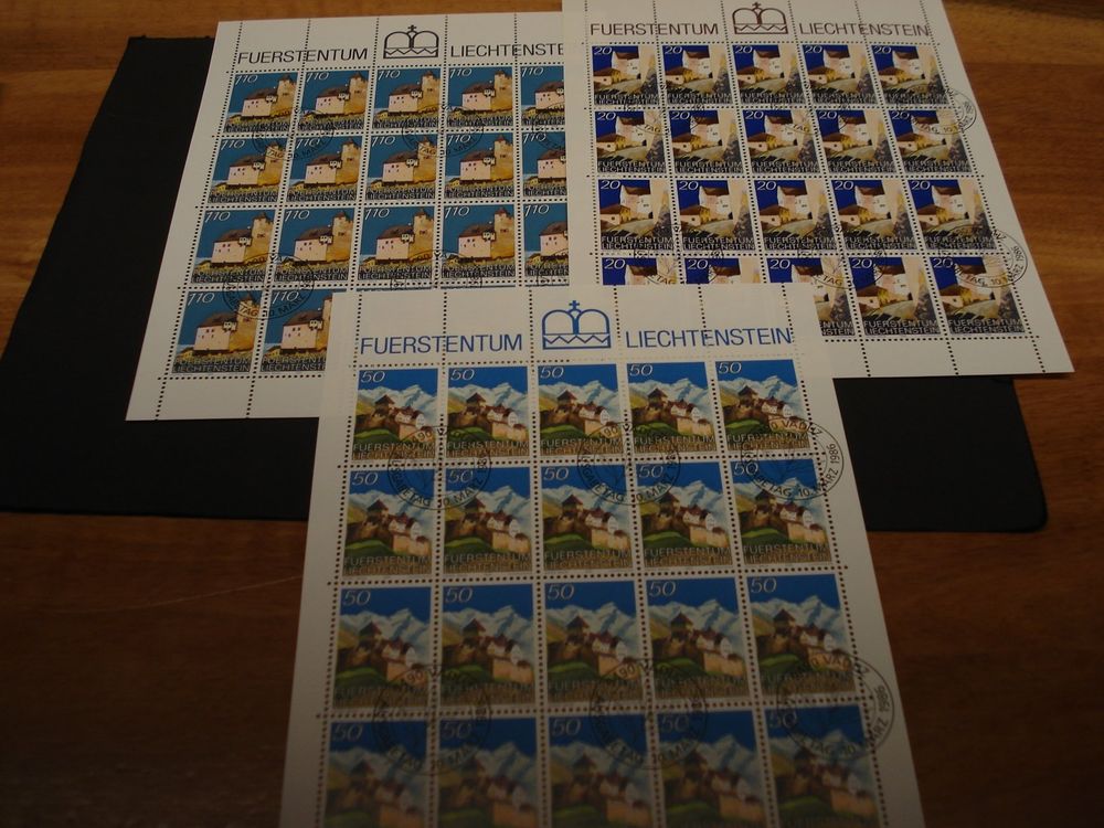 Liechtenstein 1986, Bogensatz Burgen ET-o (Gebraucht) in Niederwil AG für CHF 3.5 – mit ...