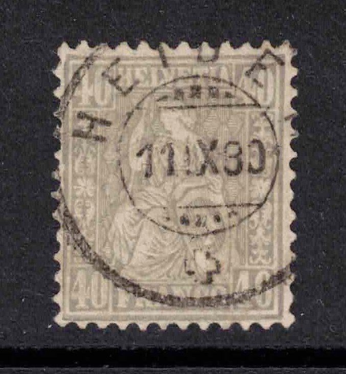 1878 Sitzende Helvetia 40Rp. grau Nr.42 ʘ, sign.Zumstein (Neu (gemäss ...