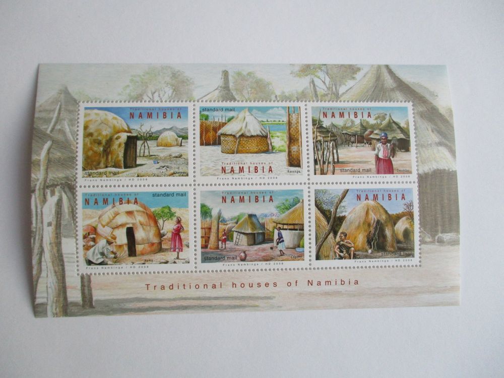 Block Namibia postfrisch Traditionelle Häuser (Neu (gemäss Beschreibung ...