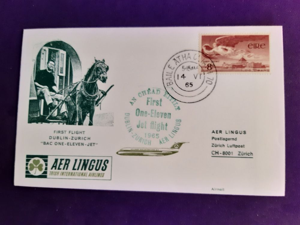 First flight Brief DUBLIN - Zürich, 1965 (Neu (gemäss Beschreibung)) in Wangs für CHF 2 – mit ...
