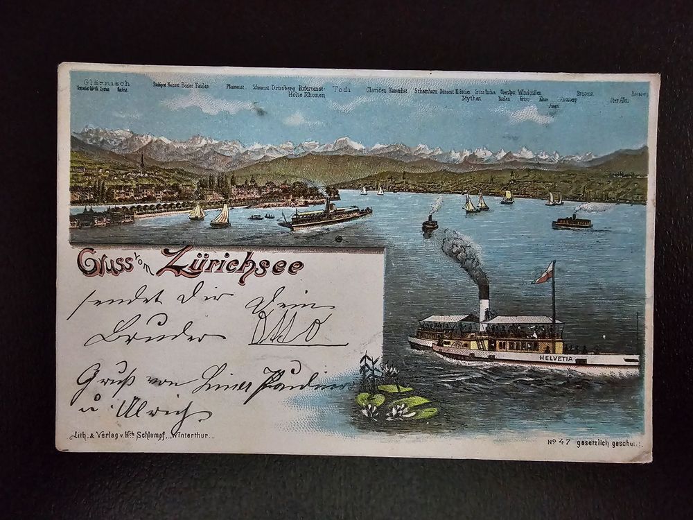 PK Postkarte Gruss vom Zürichsee Antik (Gebraucht) in Dallenwil für CHF 6 – mit Lieferung auf ...