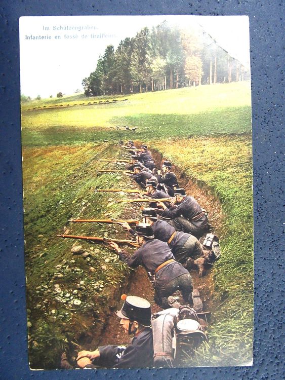 GRENZBESETZUNG 1914 INFANTERIE IM SCHÜTZENGRABEN 1917 BAT.51 (Gebraucht) in Ettingen für CHF 4. ...