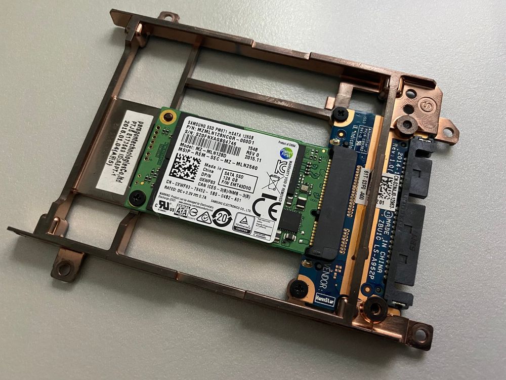 Samsung 128GB mSATA SSD PM871 inkl. Dell Caddy (29) (Gebraucht) in ...