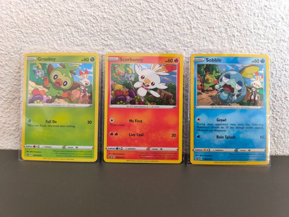 Pokemon SWSH Black Star Promo - Sobble, Scorbunny, Grookey (Gebraucht ...