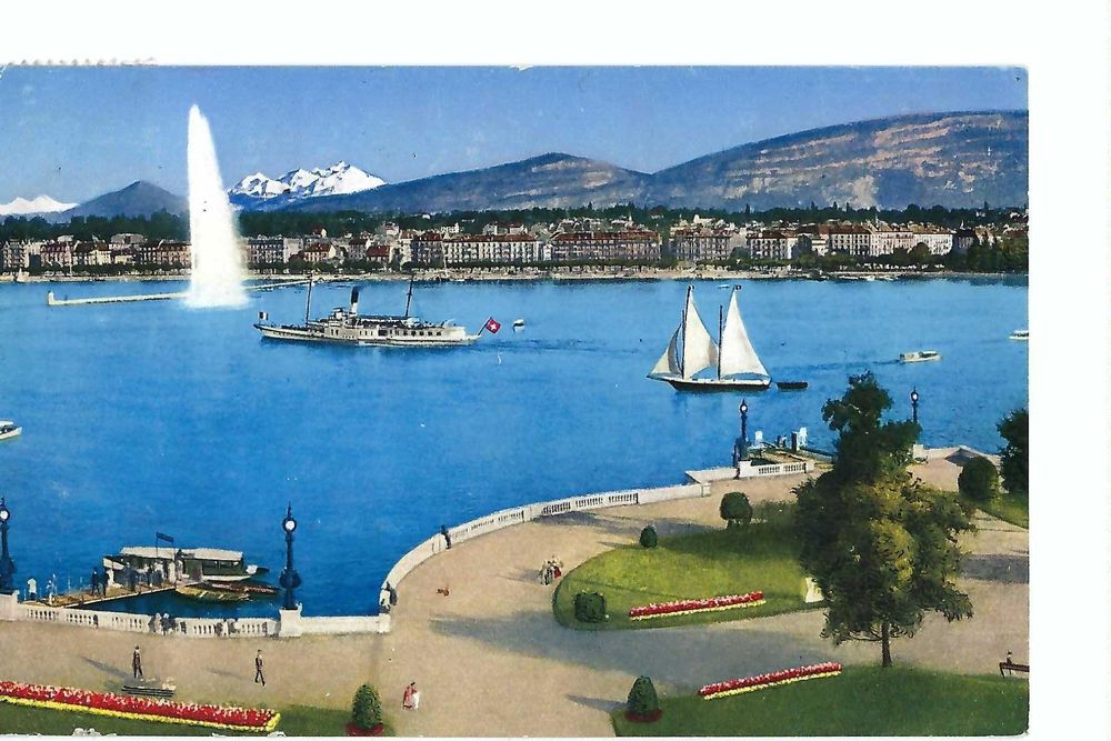 GENEVE la Rade et le Mont-Blanc 1941, bâteau à vapeur | Kaufen auf Ricardo