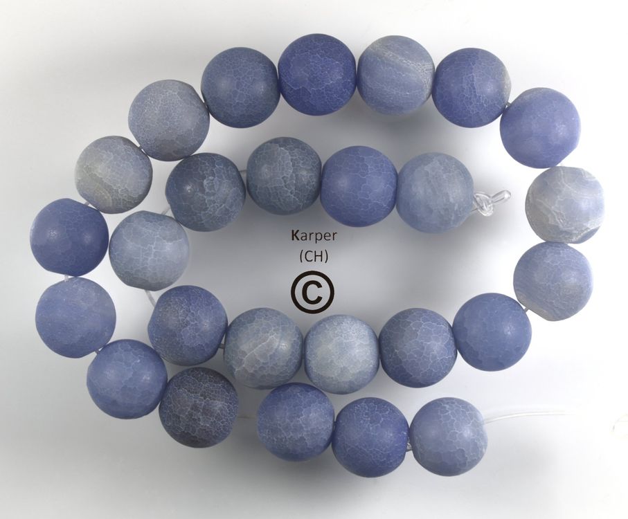 Blaue Achat Matt, Str. / Rang Agate matte, bleue, 13 - 14 mm (Neu und originalverpackt) in ...