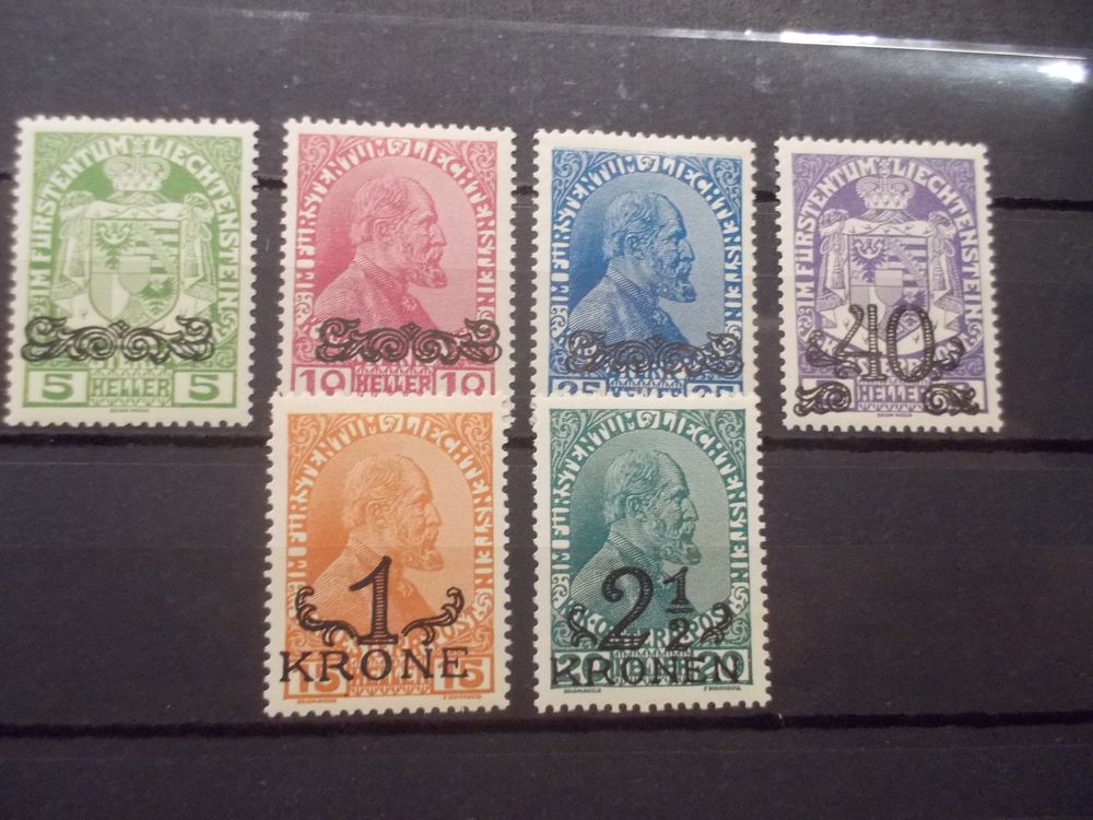 Liechtenstein Satz 1918 ** mit Überdruck (Gebraucht) in Niederwil AG für CHF 5.3 – mit Lieferung ...