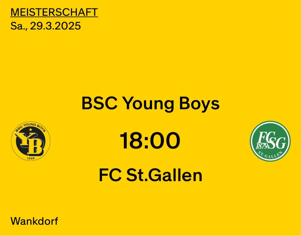 Ticket BSC YB - FC St.Gallen, Sektor D Balkon | Kaufen auf Ricardo