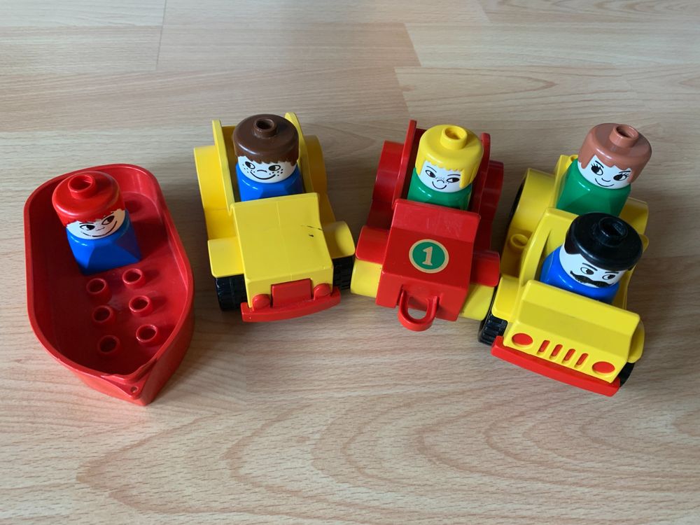 Vintage Lego Duplo Set, Autos, Boot, Figuren aus den 80ern (Gebraucht ...