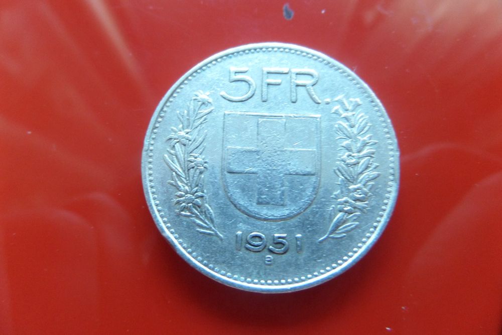 Alter SCHWEIZER 5 Fr / 1951 SILBER Münze - Vorz (Gebraucht) in Glis für CHF 10 – mit Lieferung ...